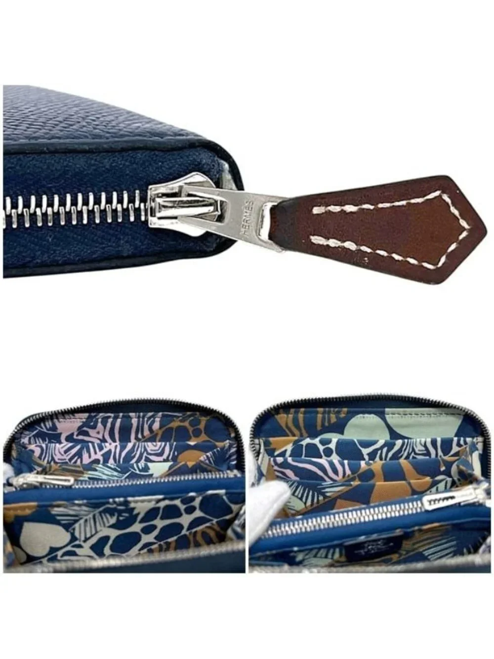 Hermes | Bags | Hermes Coin Case Azap Compact Silk In Navy Wallet Purse ...